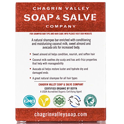 Organic Natural Shampoo Bar - Coconut Milk - Chagrin Valley Soap & Salve (2 Bars) - Black Hair ...