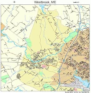Large Street & Road Map of Westbrook, Maine ME - Printed poster size ...