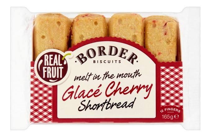 Border Biscuits Glace Cherry Shortbread Fingers 165 g (Pack of 7 ...