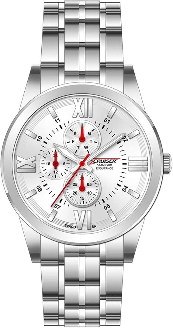 Cruiser Men's Silver Dial Stainless Steel Band Watch - C7177-GSSS: Buy ...