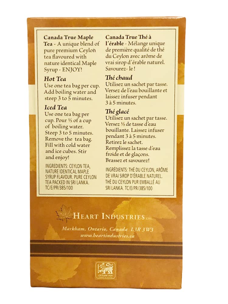 Canada True Maple Tea 25 Tea Bags, 50g (1.75oz), Product Of Canada on ...