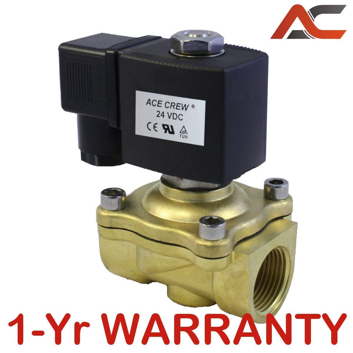 3/4 inch 24V DC VDC Brass Electric Solenoid Valve NPT Gas Water Air Normally Closed NC: Amazon ...
