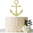 Amazon.com: Gold Glitter Ship Anchor Cake Topper - for Baby Shower ...