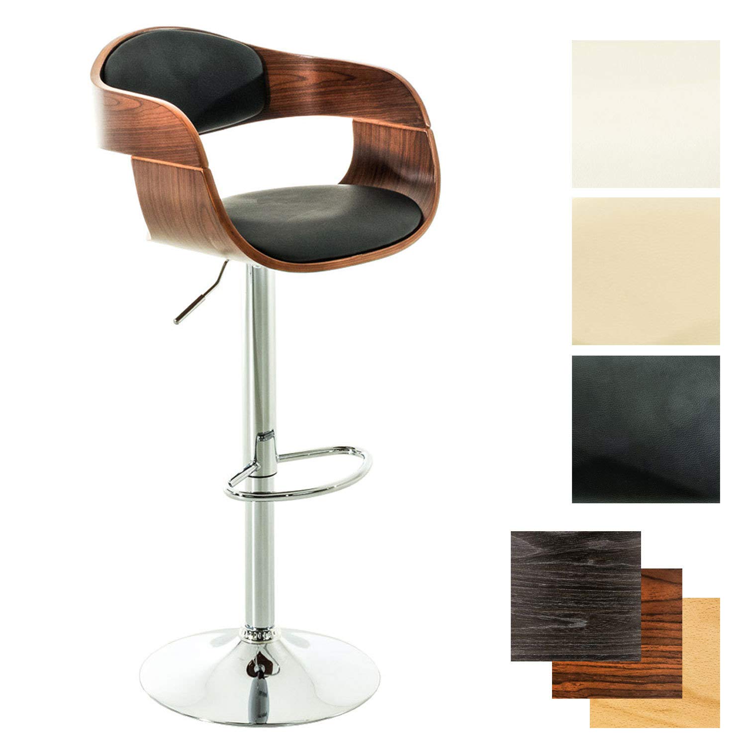 CLP Sgabello rétro Kingston con Braccioli - Sgabello Bar Girevole 360 ...