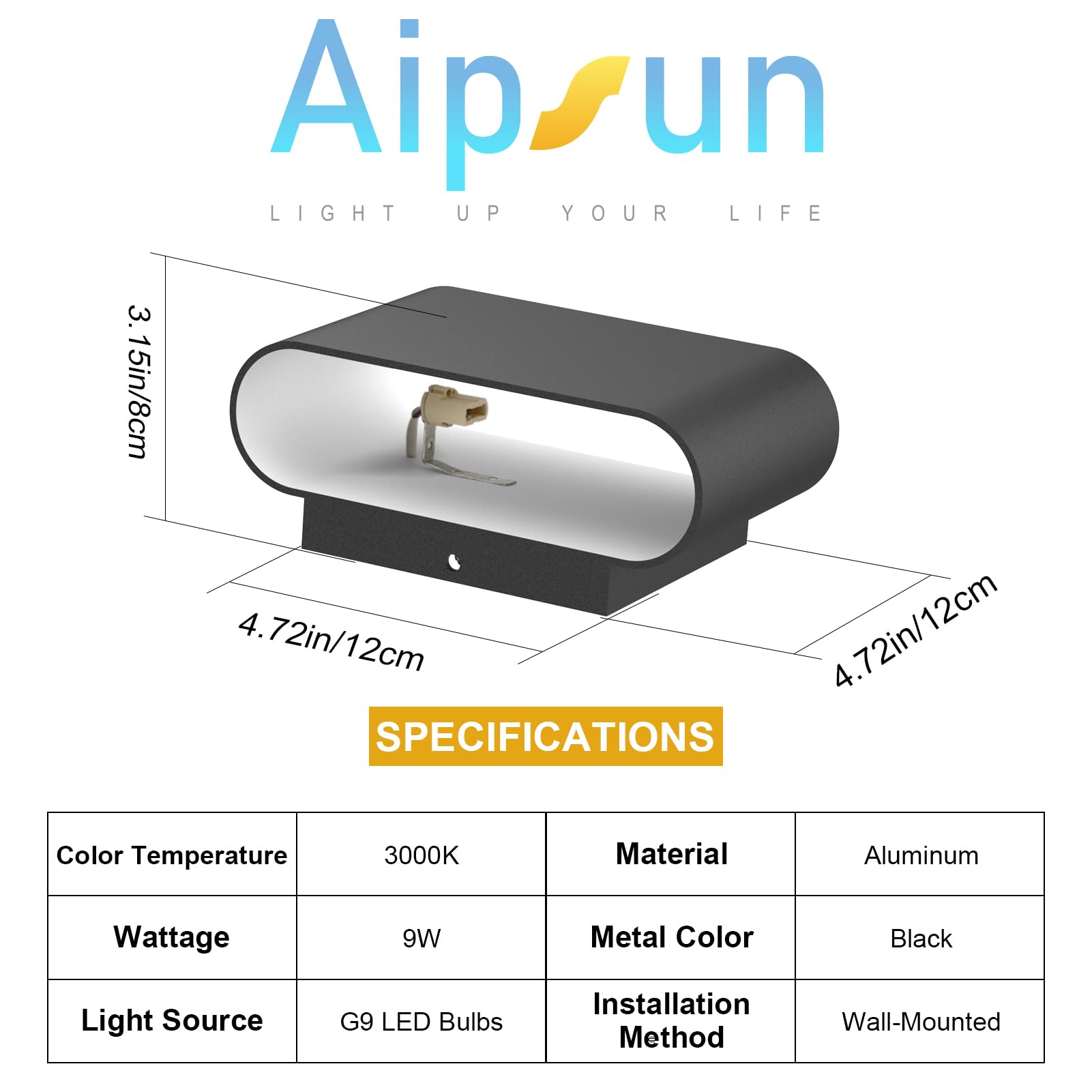 Mua Aipsun Black Modern LED Wall Sconces Set of 2 Indoor Wall Lights ...