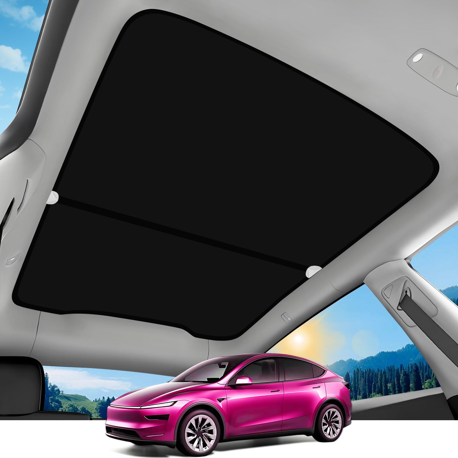 DAZANZAN 2025 Upgrade Sunshade Roof for Tesla Model Y Juniper [No-Gap ...