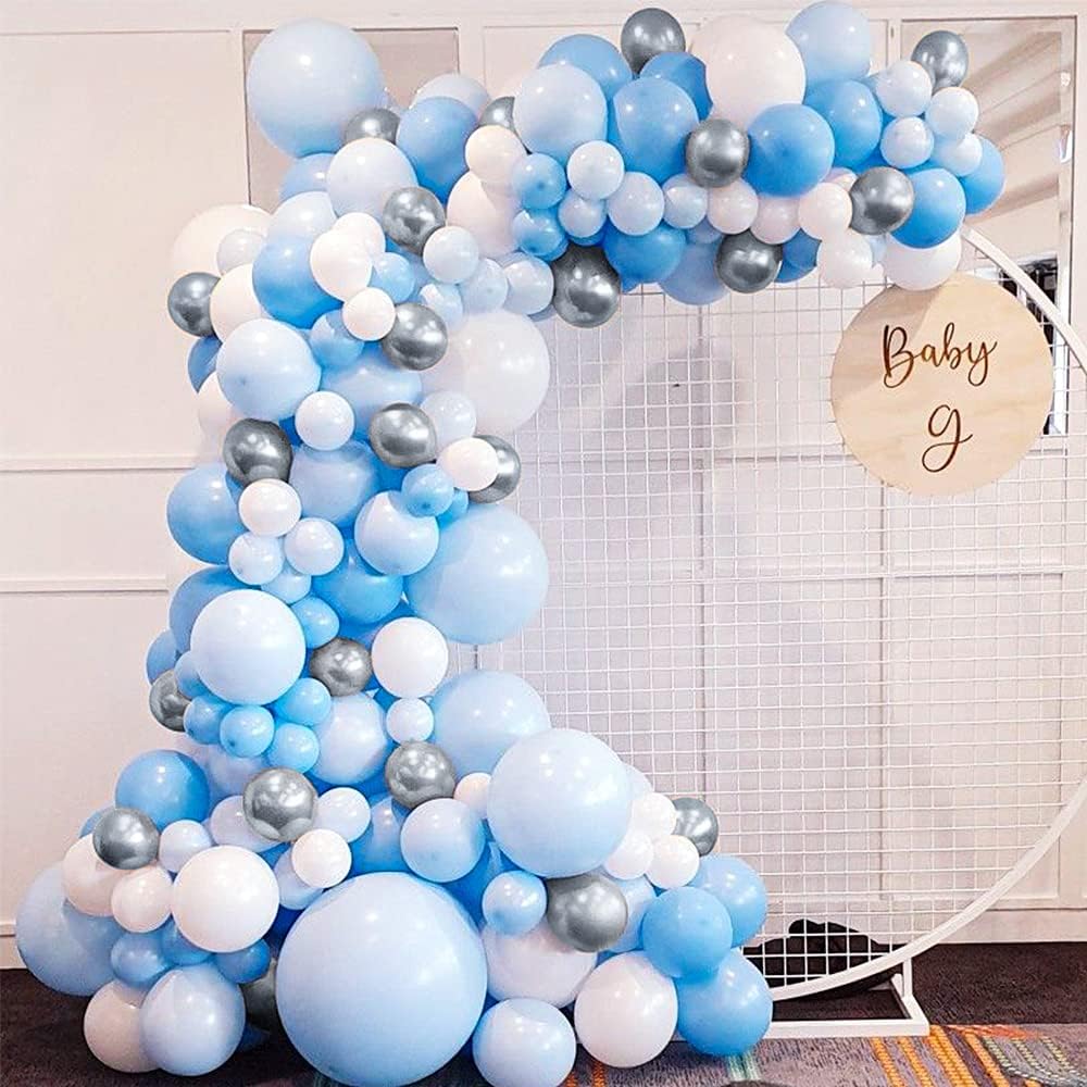 Blue Balloon Arch Kit,AivaToba Pastel Blue Balloons Garland Boy Baby ...