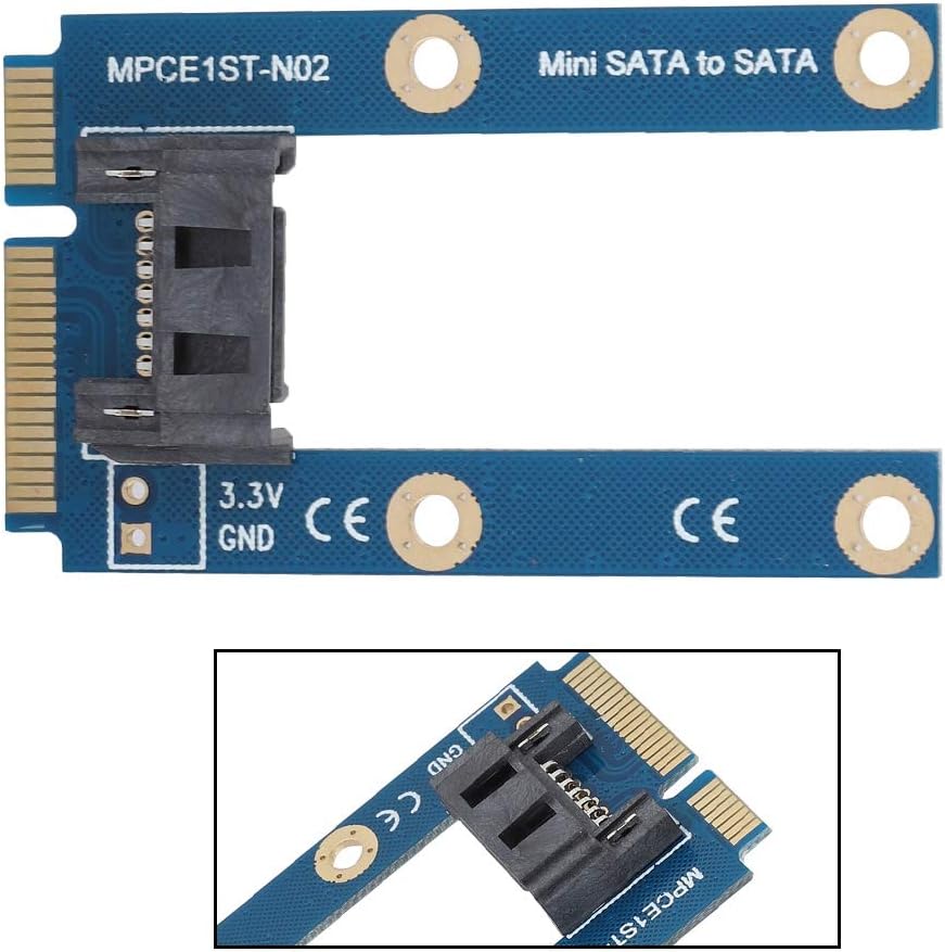 mSATA to SATA Adapter Card, Mini SATA to 7pin SATA MPCIe Expansion ...