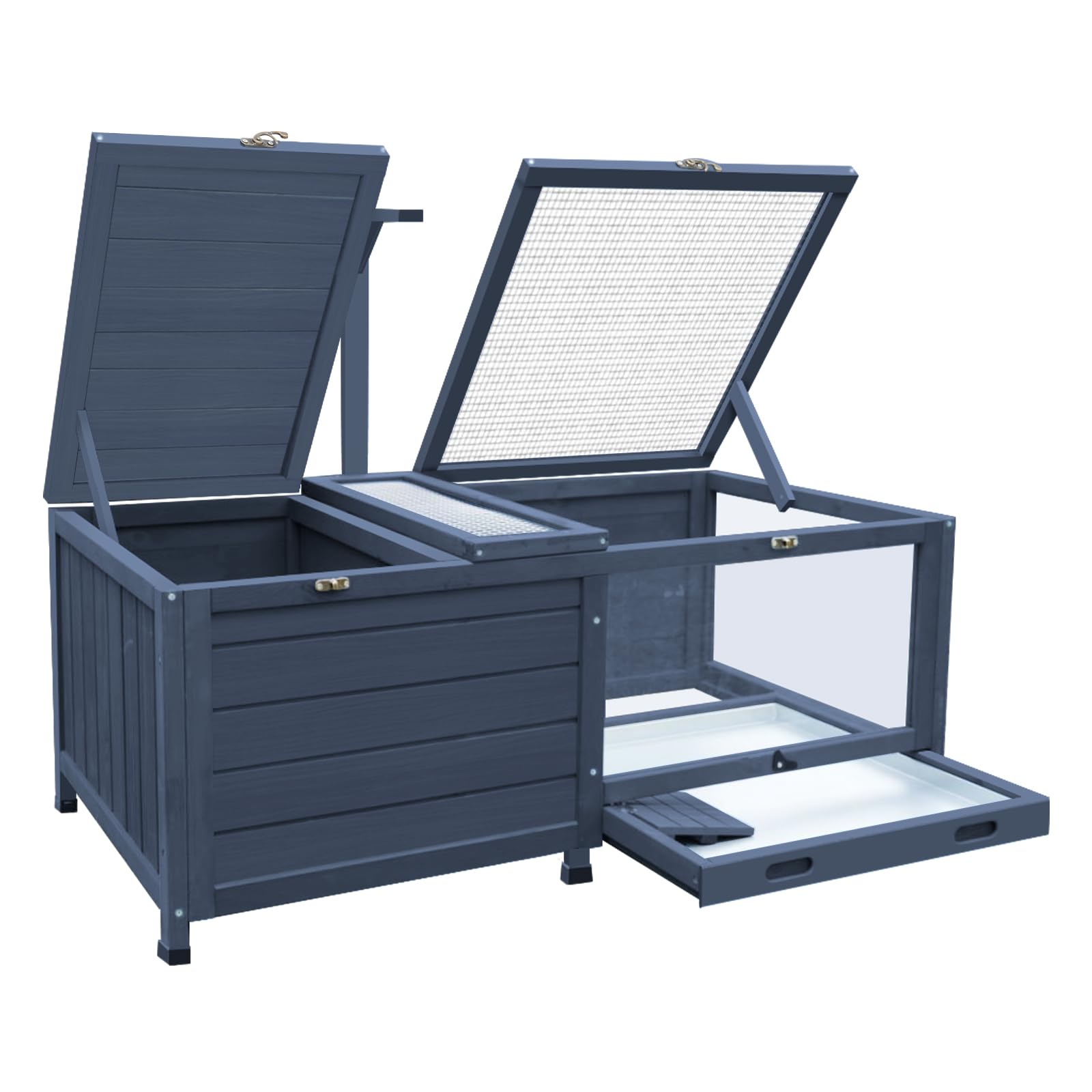 Wooden Tortoise Habitat, Extra Large Indoor Outdoor Reptile Cage with ...