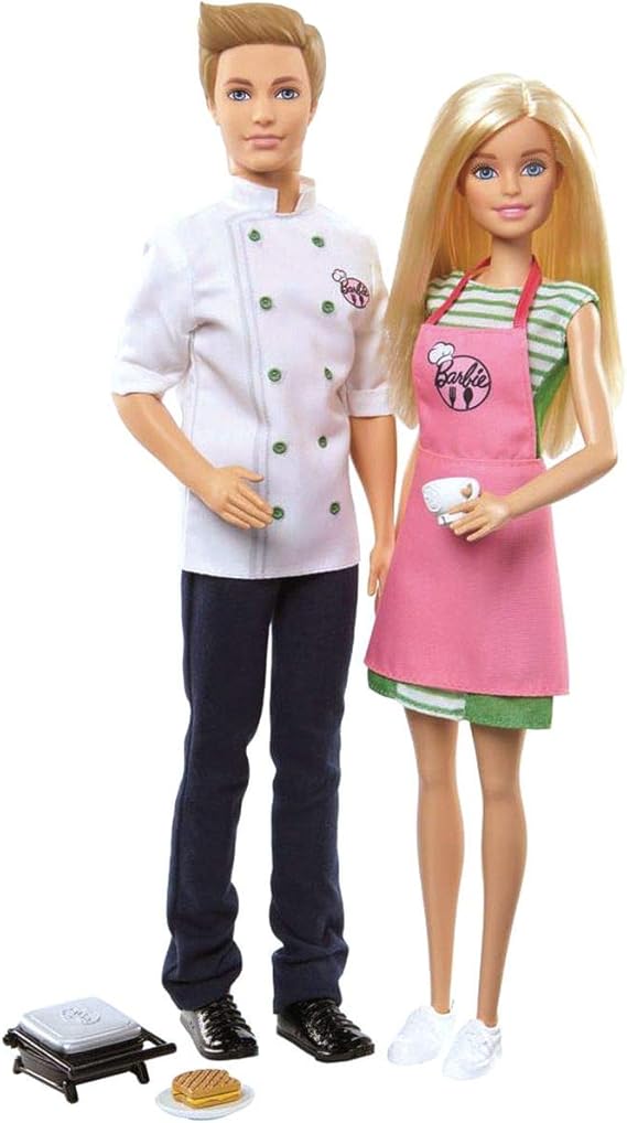 Barbie FHP64 - Ken and Barbie Doll Playset - Cafe Chef 2 Pack: Amazon ...