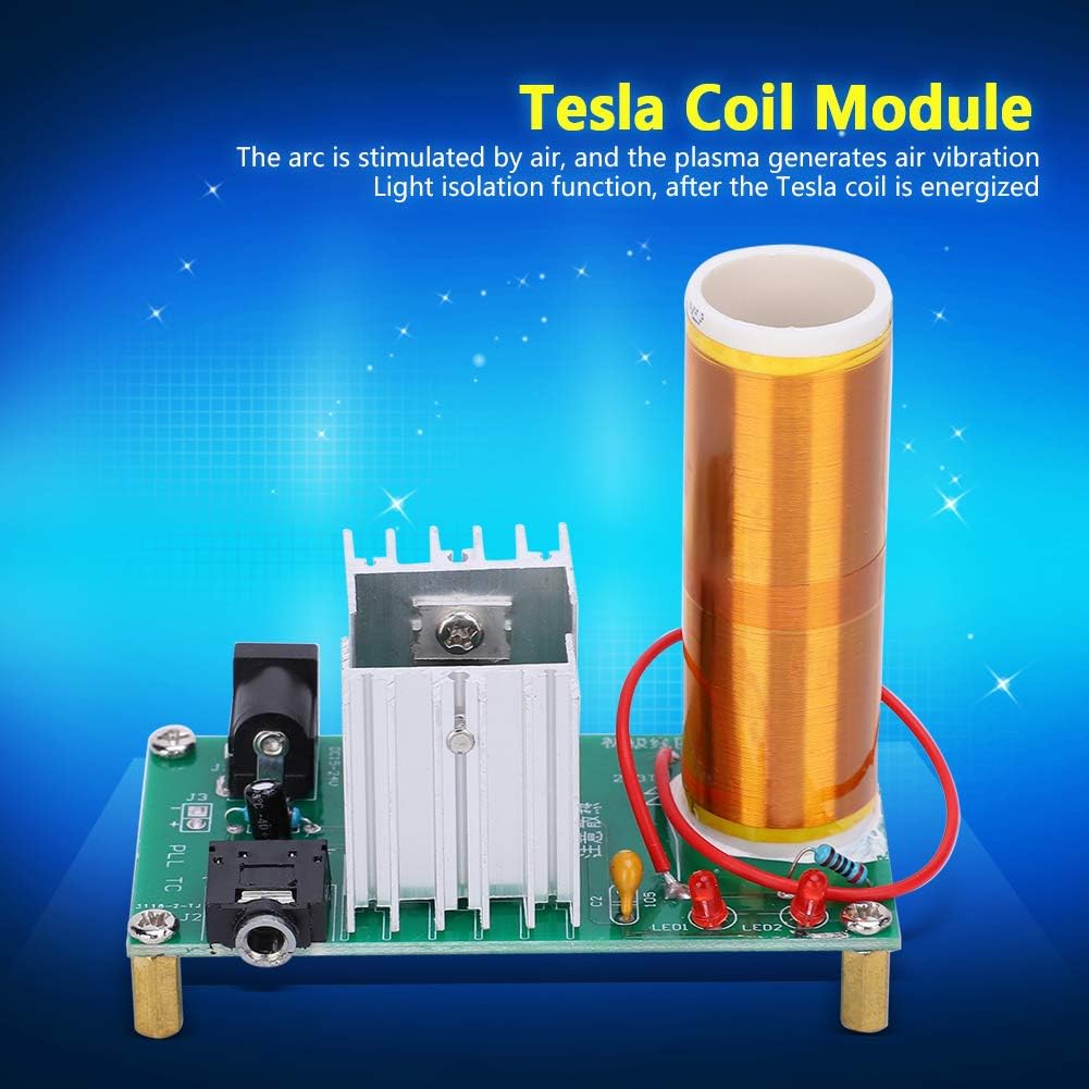 Tesla Coil Module, 15W DC 15‑24V 2A DIY Mini Plasma Speaker Electronic ...