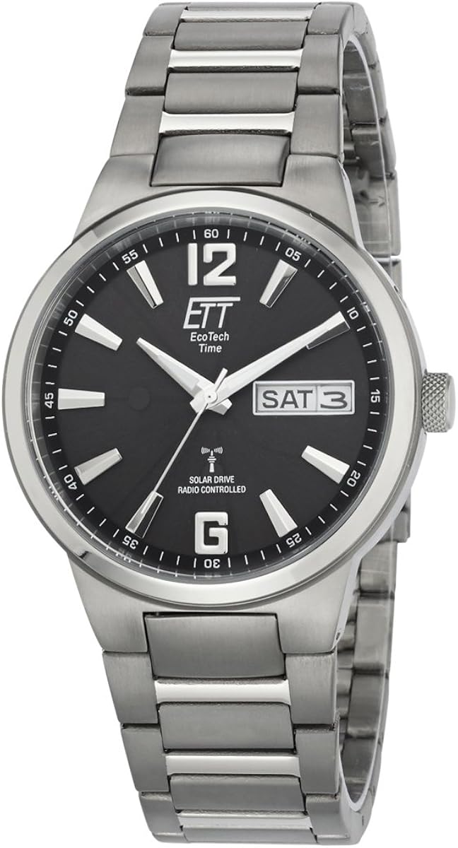 Eco Tech Time Solar Drive Radio-Controlled Everest II Titanium Men’s ...