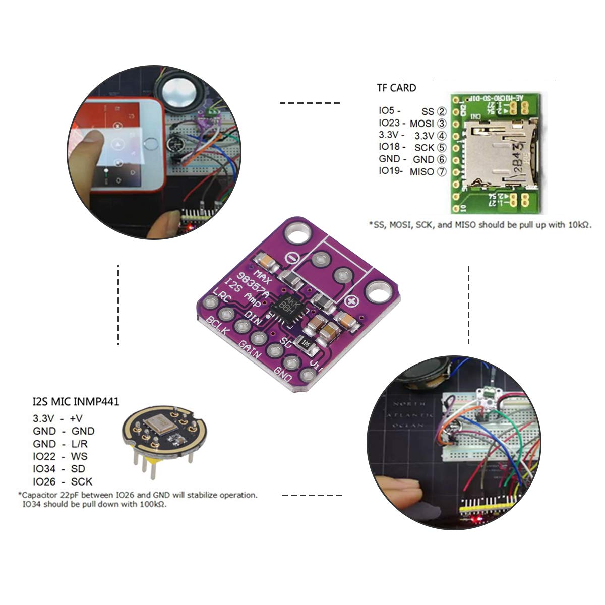 Mua MakerHawk MAX98357 I2S Audio Amplifier Module,Audio Amplifiers ...