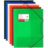 Exacompta 55510AMZE Glossy Elasticated 3 Flap Folder, A4, 400g ...