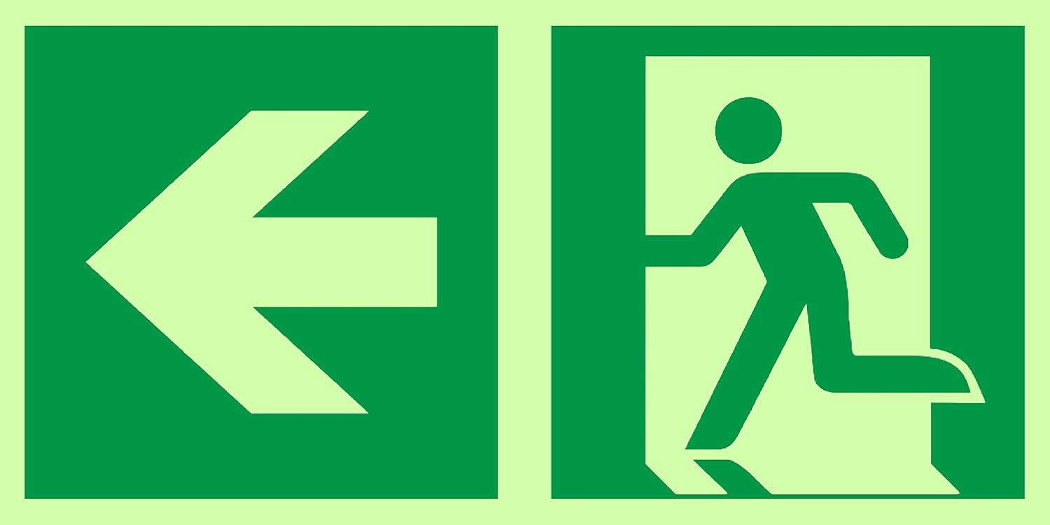 Anro Warnschild für Notausgang E001/1 | Nachleuchtendes PVC ...