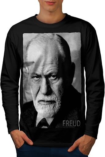 Amazon.com: wellcoda Sigmund Freud Art Mens Long Sleeve T-Shirt, Famous ...