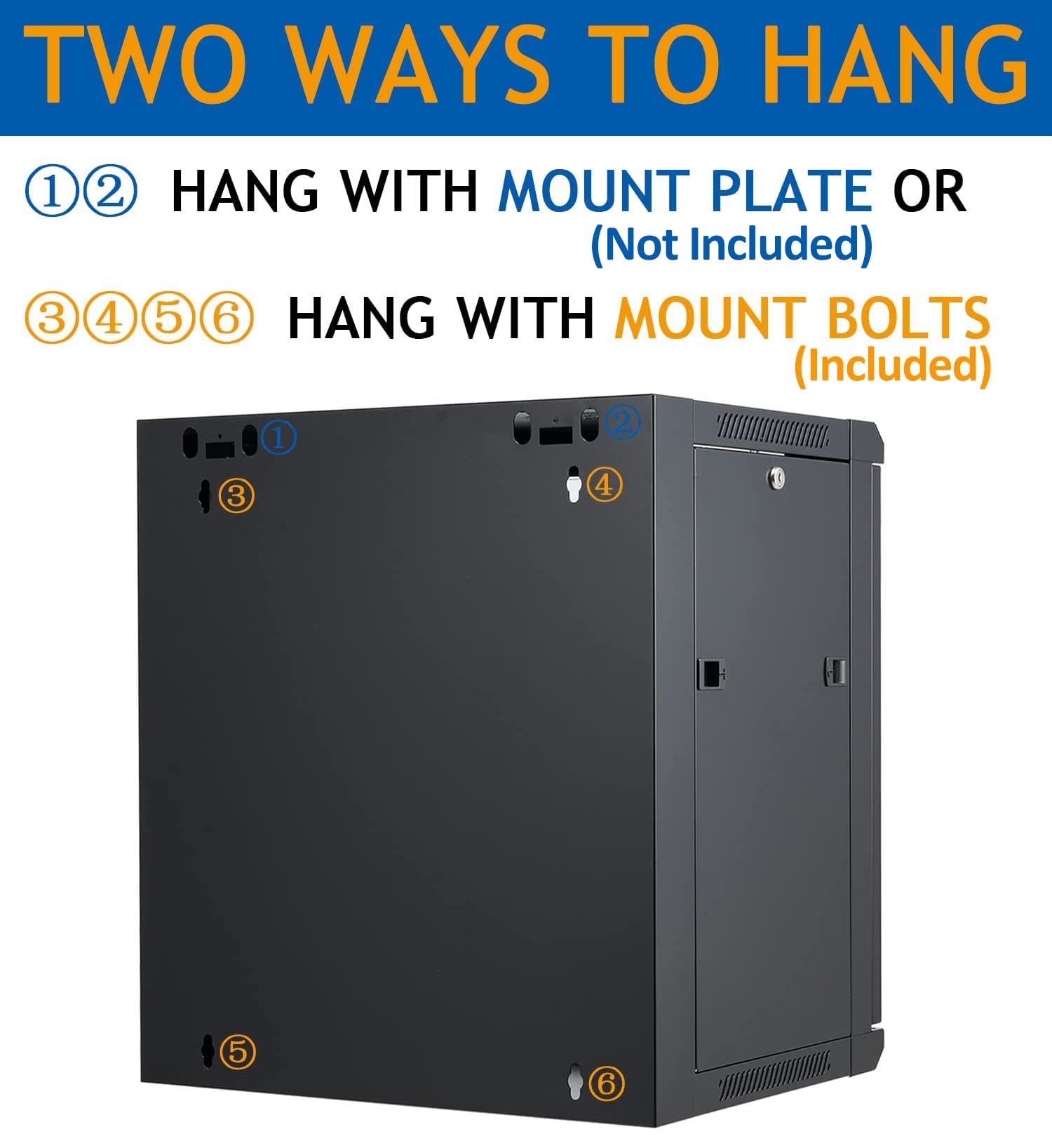 Tedgetal 12U Wall Mount Server Cabinet Network Rack Vented Enclosure ...