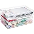Amazon.com: BTSKY Clear Plastic Storage Box with Flap Lid, Multipurpose ...