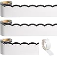 Amazon.com: 99 Ft Bulletin Board Borders 3 Rolls Black and White Wave ...