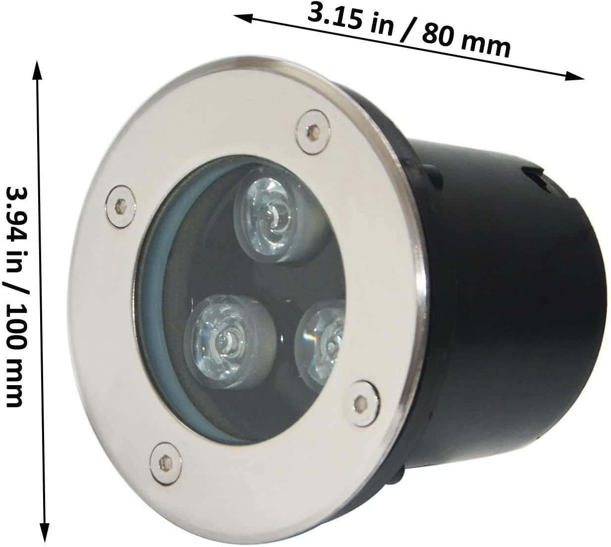 Garden Buried Light 3W Warm White IP67 Outdoor LED Underground Recessed ...