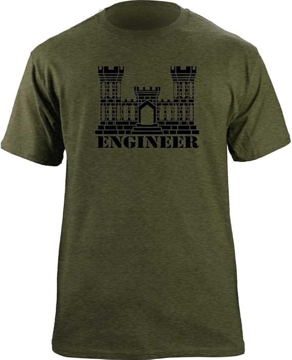 USAMM Army Engineer Branch Insignia Castle Veteran Graphic T-Shirt (X ...