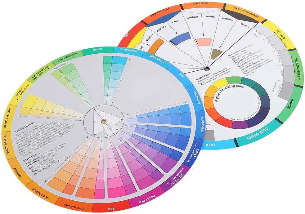 2pcs Color Wheel Color Mix Guide, Tattoo Pigment Chart Supplies for ...