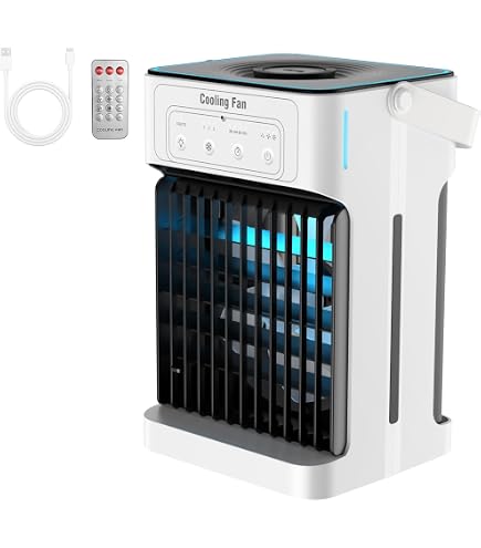 LED Touch Screen Cooler Brizaac Portable Air Cooler - 3-Speed Personal ...