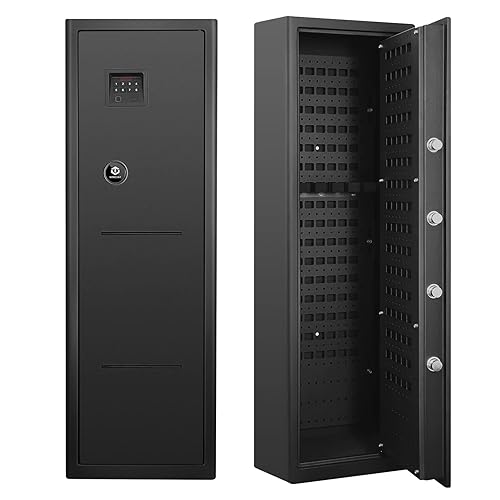Wincent Biometric Gun Safe, Quick Access 7-Gun Storage Cabinet, Black ...