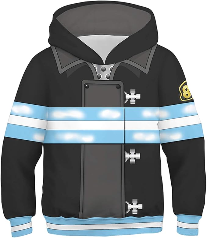 Unisex Adult Kids Anime Fire Force Casual Long Sleeve Hoodie Shinra ...