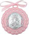 Amazon.com : Moulded Acrylic Pink Crib Medal with Guardian Angel for ...