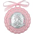 Amazon.com : Moulded Acrylic Pink Crib Medal with Guardian Angel for ...