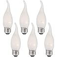 Sunaiony E26 Frosted Candelabra Bulb 40 Watt Equivalent LED Chandelier Light Bulbs, 2700K Warm ...