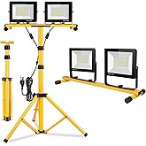 21000 Lumen Work Lights with Stand, 2 Adjustable Head LED Work Light ...