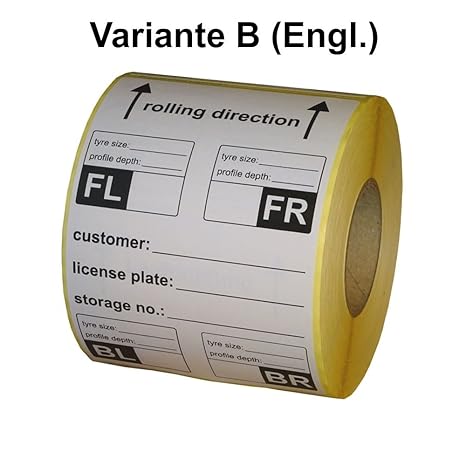 TYRE/Tire Storage Labels Labels Extra Strong Adhesive - 100 x 150 mm ...