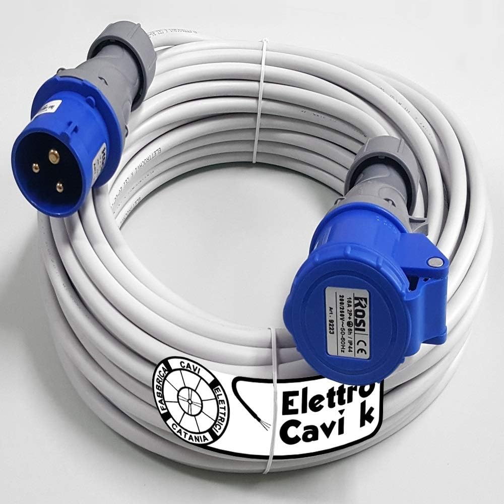 Materiale elettrico Prolunga Schuko da 10 m 2,5 mm2 in gomma IP44 Emos ...