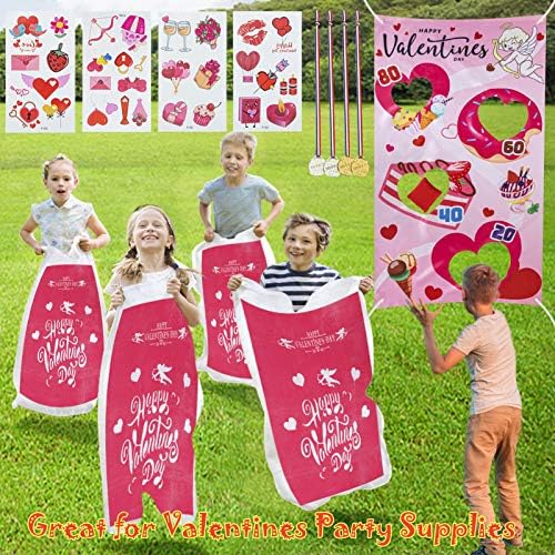 17PACK Valentine’s Day Games for Kids with Potato Sack Race Bags ...