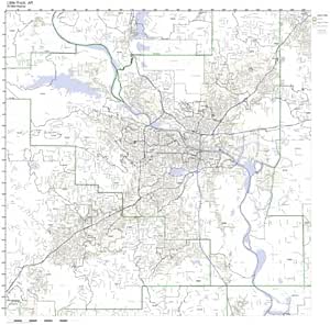 Amazon.com: Working Maps Little Rock, AR Zip Code Map Laminated: Home ...