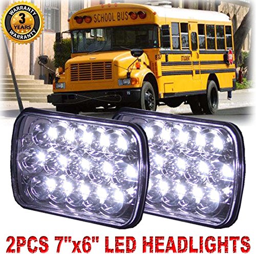 7X6 Inches Rectangle LED Headlights for International Harvester 3800 ...