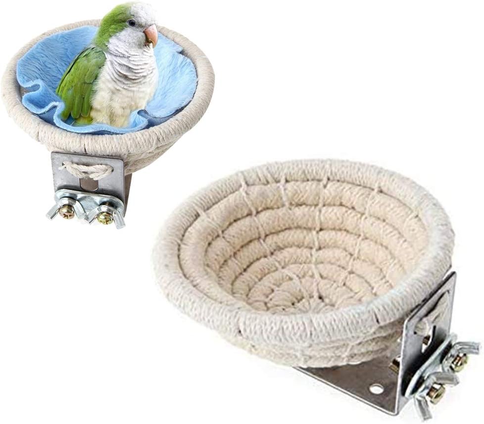 MEISO Cotton Rope Bird Breeding Nest Bed for Budgie Parakeet Cockatiel ...
