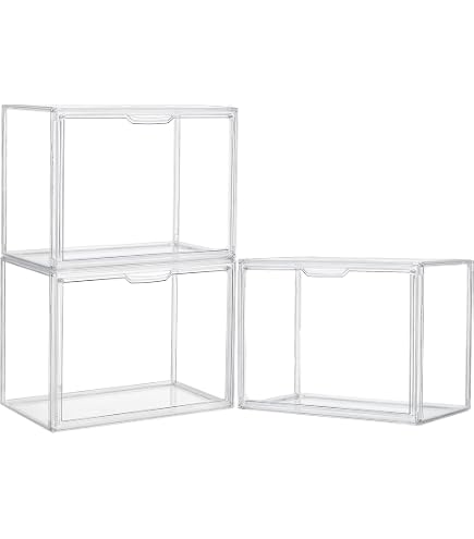 Clear Display Case Clear Stackable Dust Proof Display Case With 6 Hooks ...