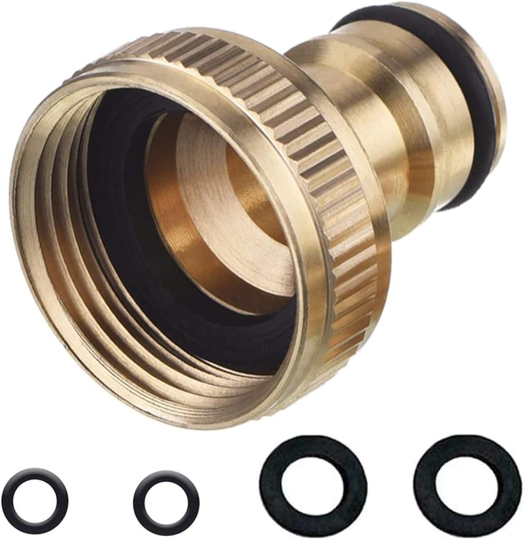 Brass Garden Hose Tap Quick Connector, 3/4 Inch Female Threaded Faucet ...