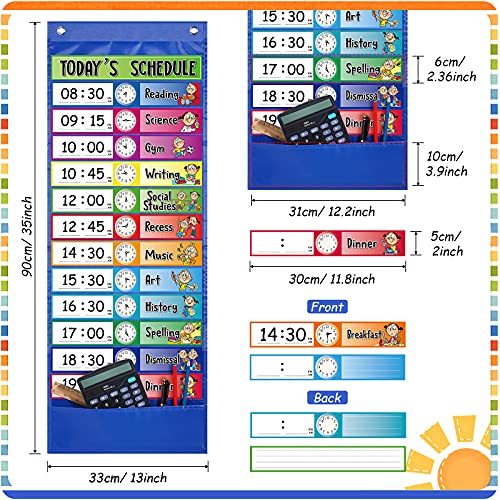 Daily Schedule Pocket Chart School Class Schedule Pocket Chart Kit 13+1 ...