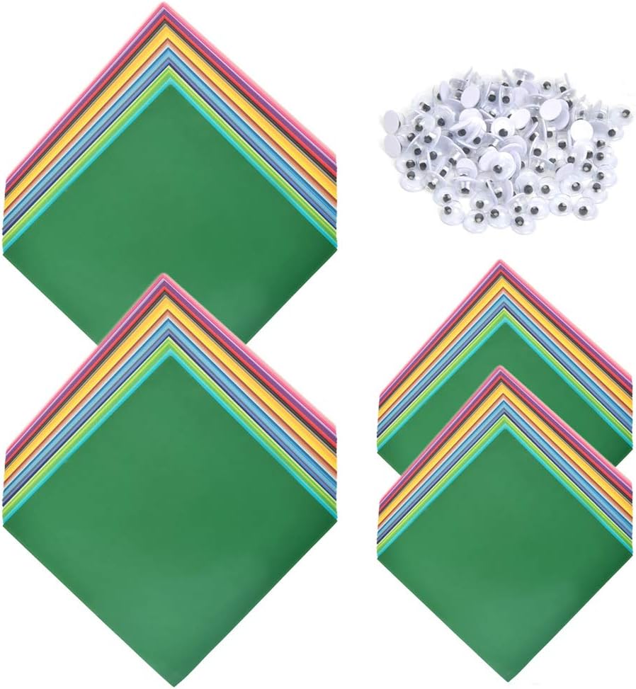 200 Sheets 50 Vivid Colors Single Sided Origami Paper for Arts and ...