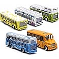 Amazon.com: KIDAMI School Bus Toys Cars Set Die Cast Metal Toy Cars ...