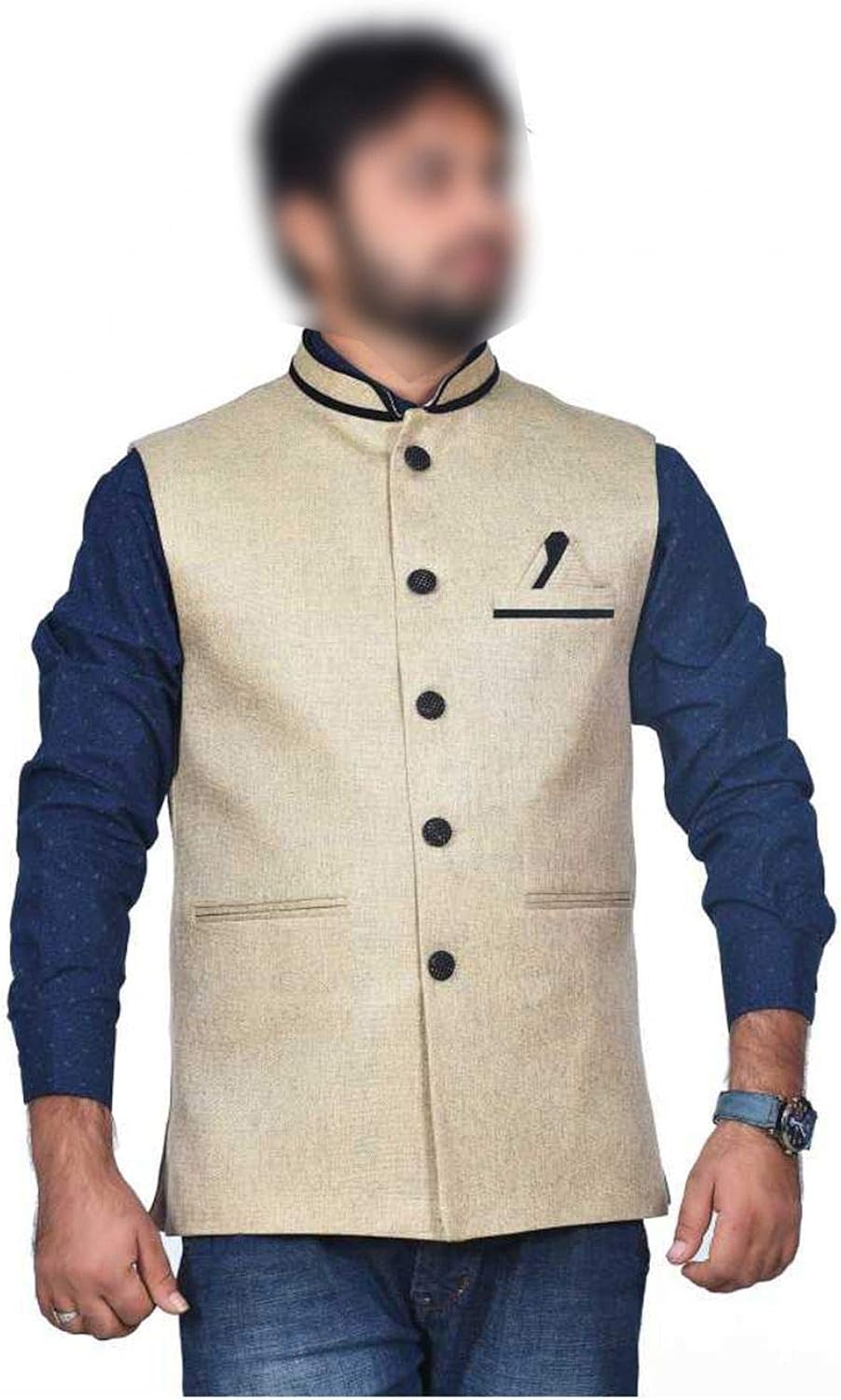 Indian Traditional Waistcoat Sleeveless Vest Jacket Modi Coat Nehru ...