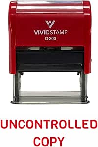 Amazon.com : UNCONTROLLED Copy Self Inking Rubber Stamp (Red Ink ...