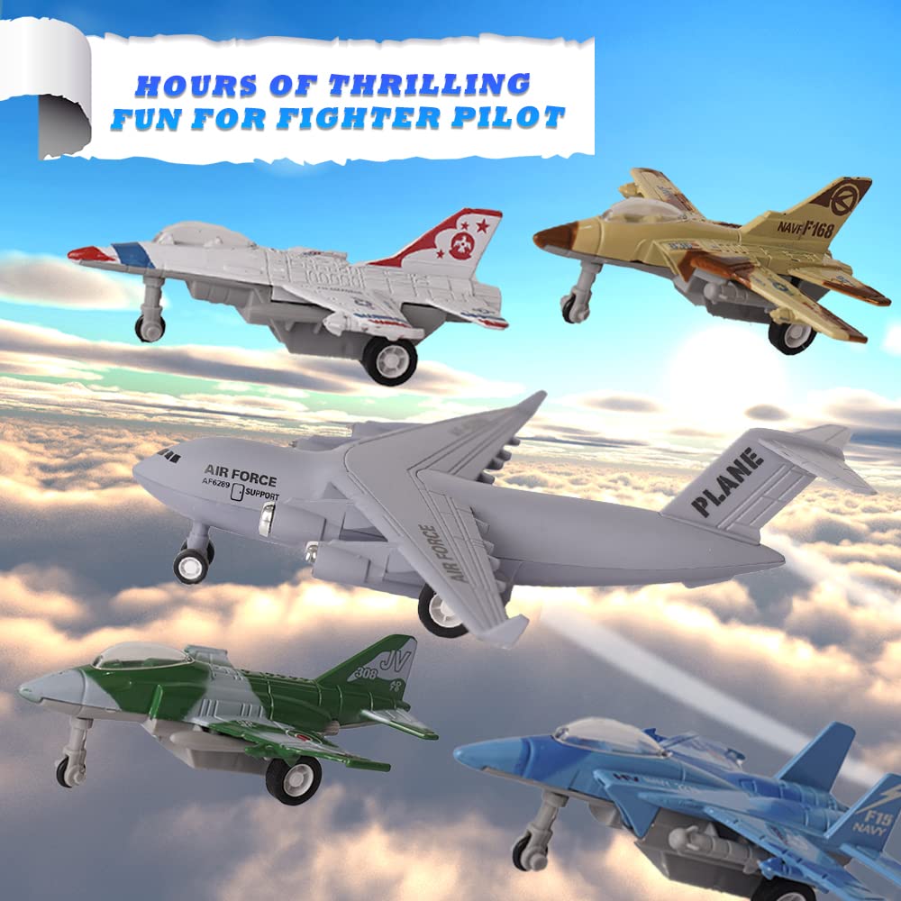 Mua Crelloci 5 Pack Army Airplane Toys Set Military Fighter Jet Die ...