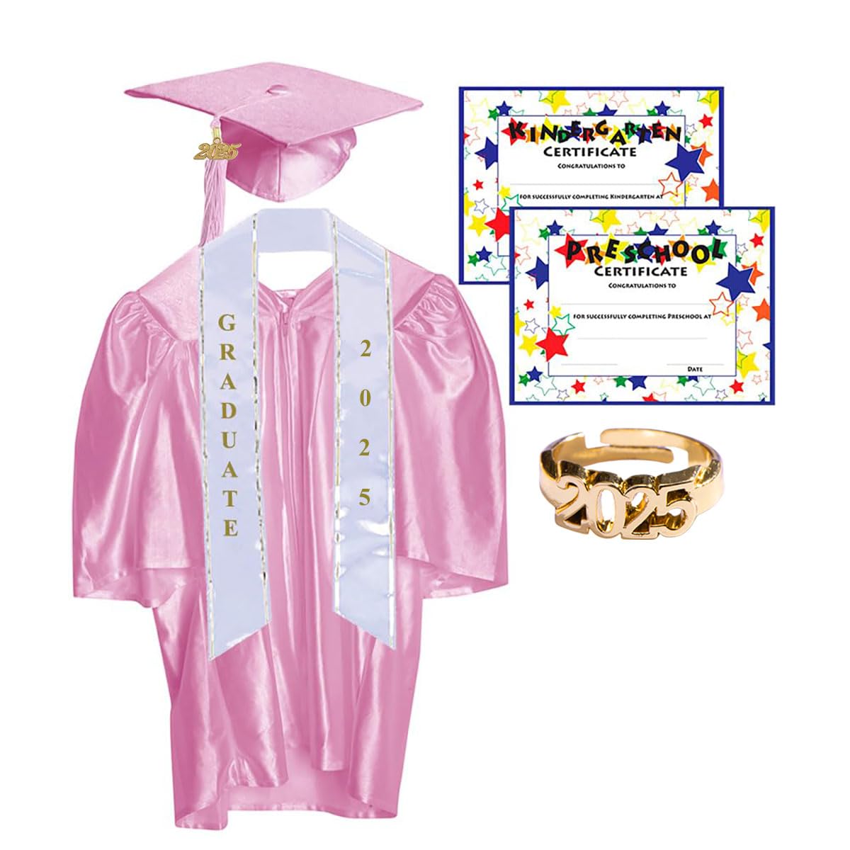 Happy Graduates 2025 Shiny Pink Deluxe Child Graduation Set, Medium ...
