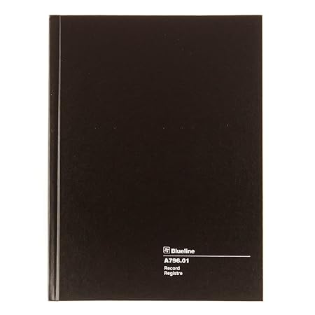 Blueline Record Book, Black, 10.25 x 7.69 inches, 200 Pages (A796.01 ...