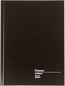 Blueline Record Book 10.25x7.69-Inch 200 Pages, Black (A796.01 ...
